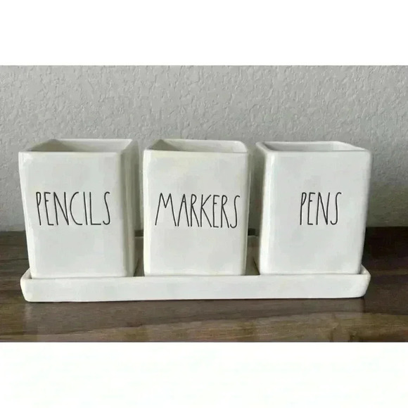 Rae Dunn | Office | New Rae Dunn Desk Organizer Set Pencils Markers ...